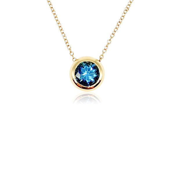 Jane Taylor London Blue Topaz Chubby Bezel Necklace - Desires by Mikolay
