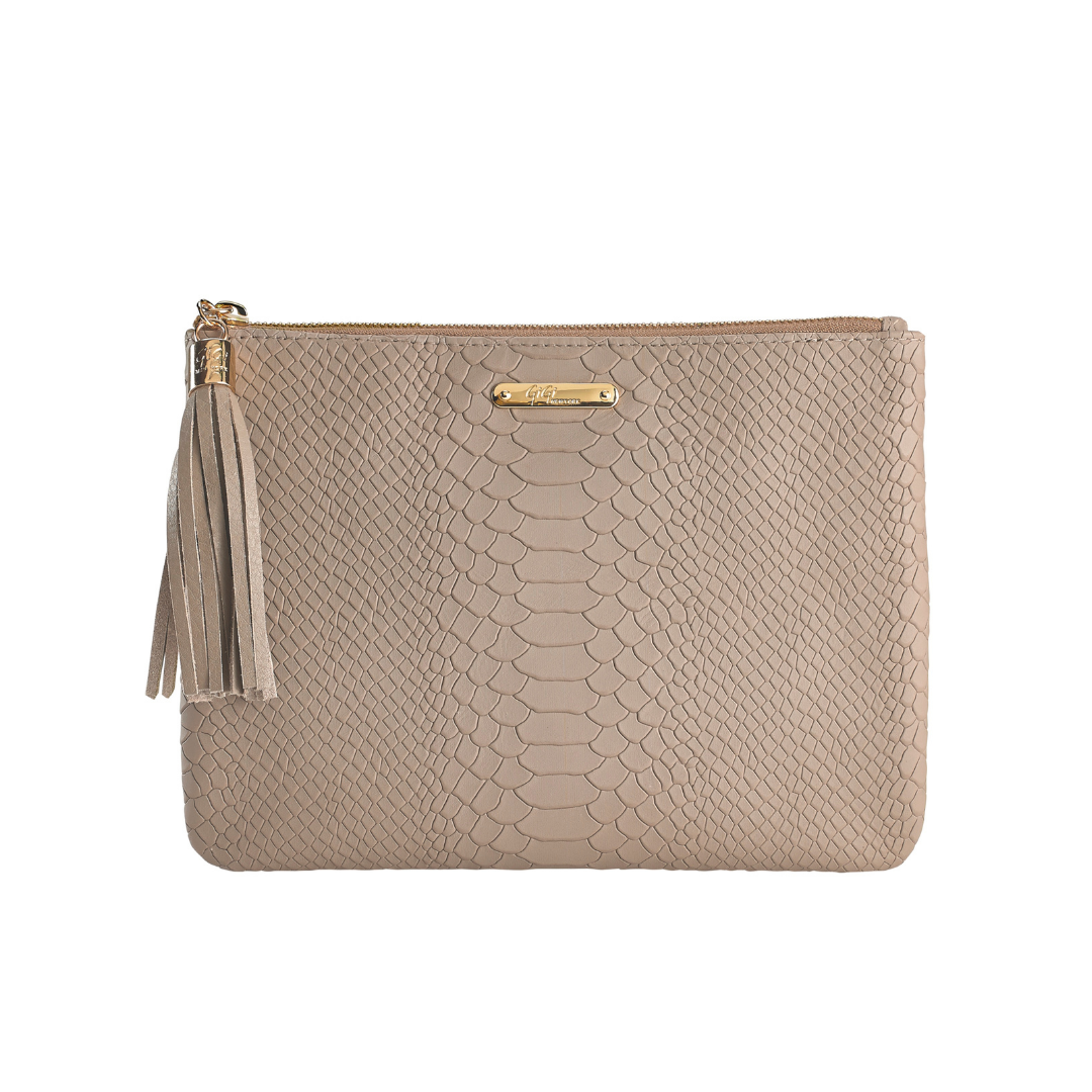 Gigi NY Python Leather Zip All-In-One Clutch - Desires by Mikolay